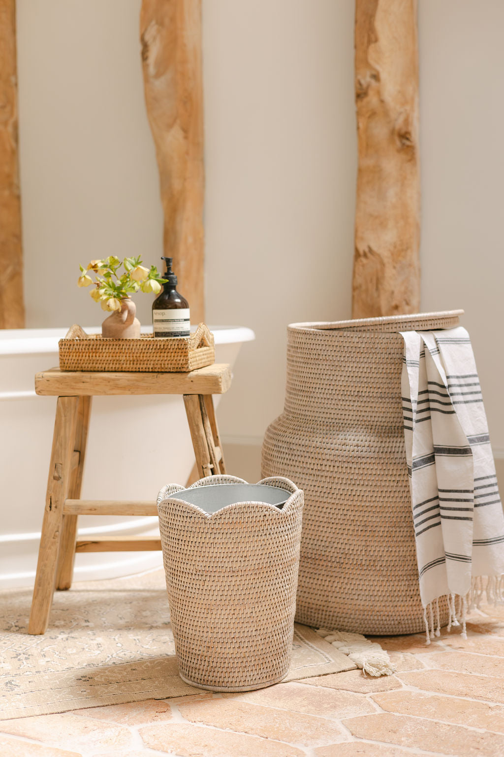 Handcrafted Rattan Bathroom Accessories - Elegant & Natural